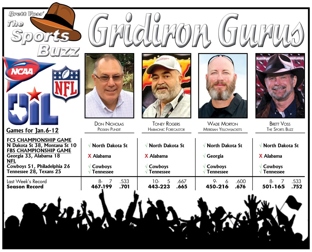 GRIDIRON GURUS: WEEK 20 – Brett Voss' Sports Buzz